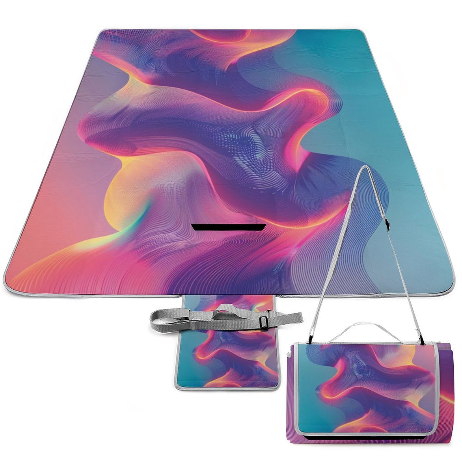 Polka Gradient Square Picnic Mat Waterproof Beach Mat Folding Mattress ...