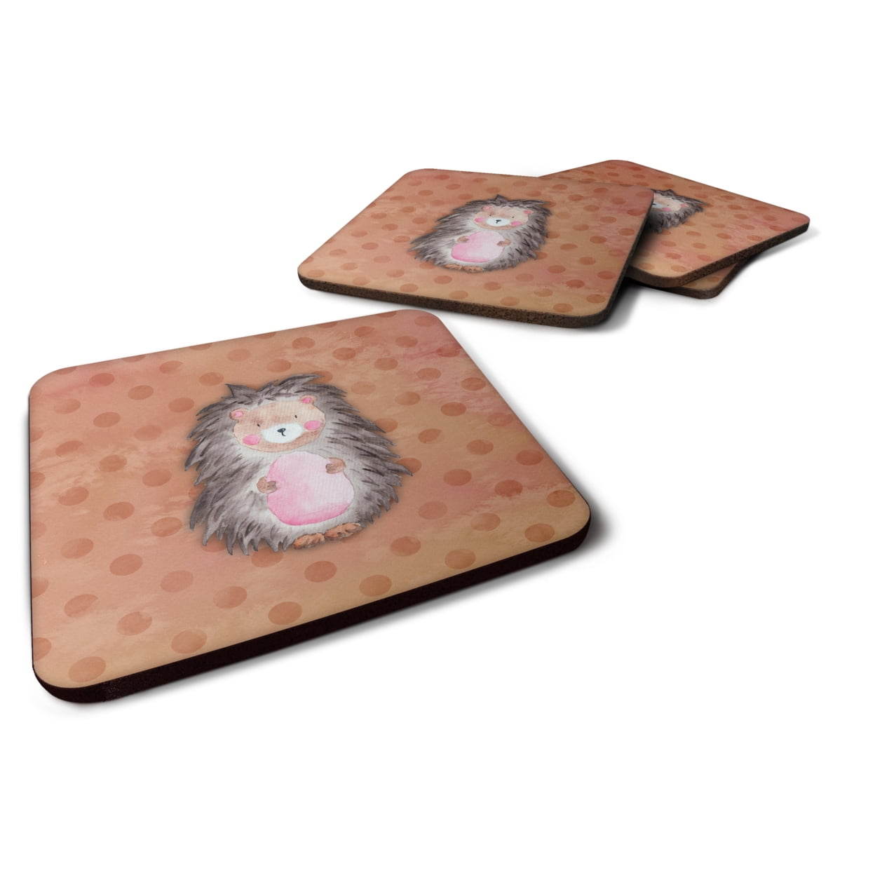 Polkadot Hedgehog Watercolor Foam Coaster Set of 4 - Walmart.com