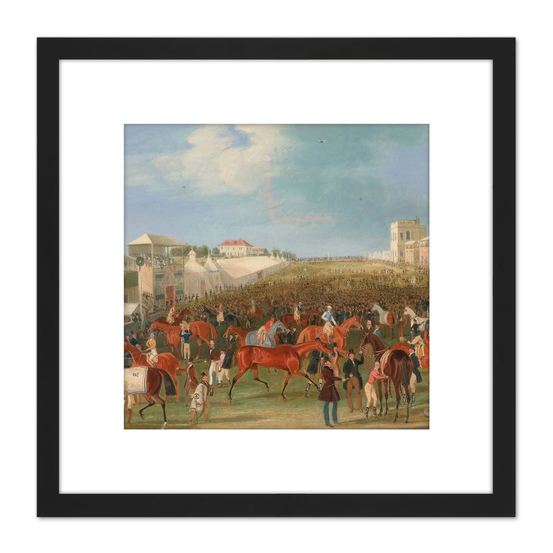 Pollard Epsom Races The Race Over Painting 8X8 Inch Square Wooden ...