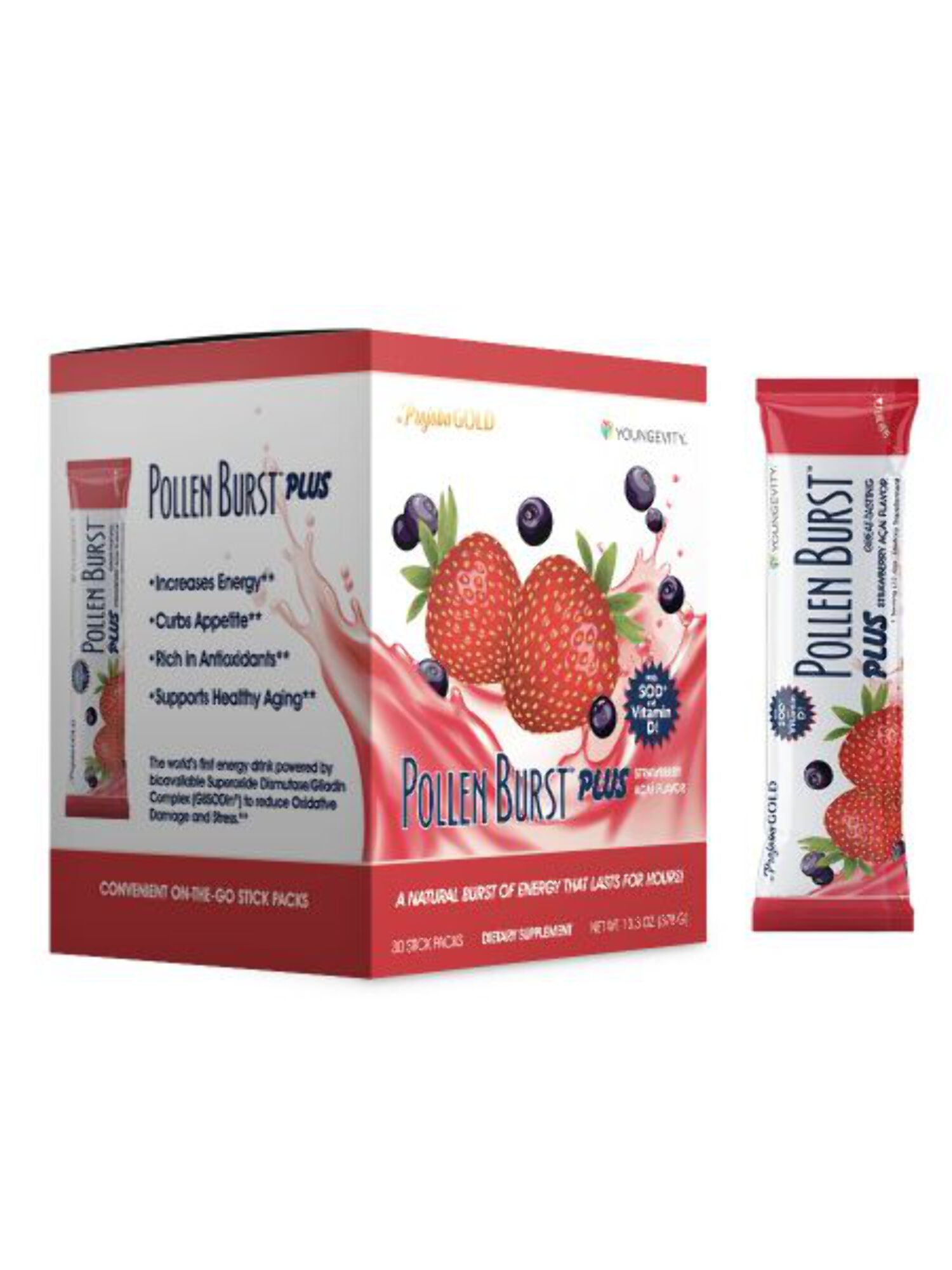 Pollen Burst Energy Drink – Strawberry Acai 30 Count Box - Walmart.com