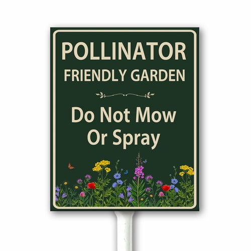 Pollinator Friendly Garden Sign, Do Not Spay Signs, No Mow May Yard ...