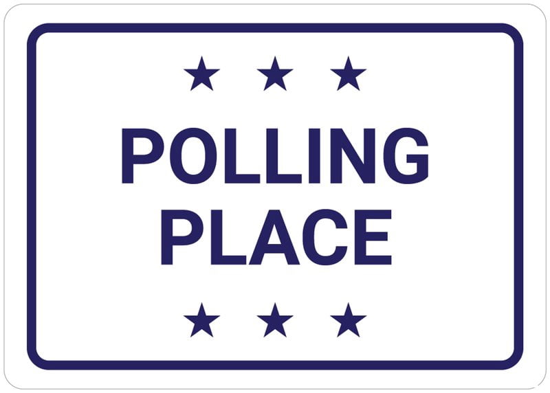 Polling Place With Stars Rust Free Aluminum 12 X 8 In, Weatherproof And ...