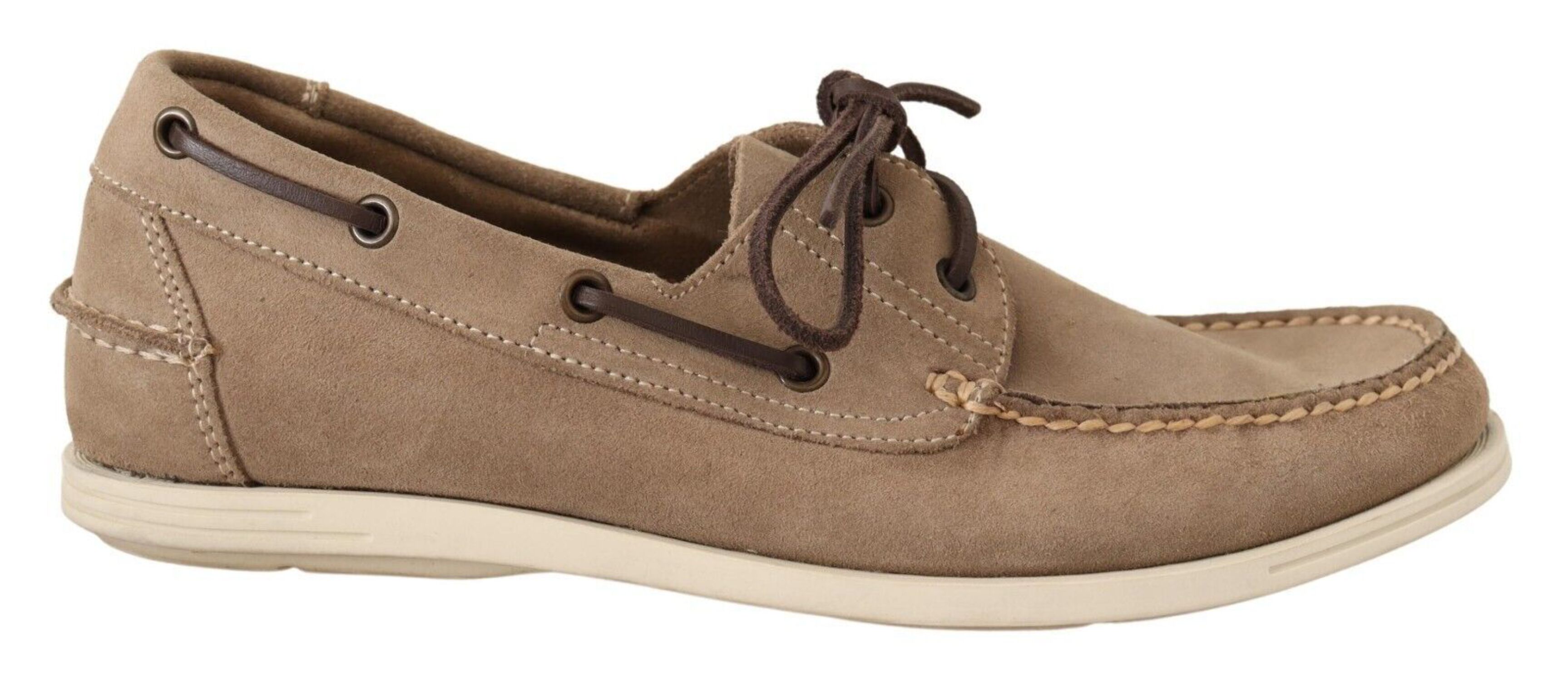 Pollini Elegant Beige Suede Moccasins for the Discerning Gentleman ...