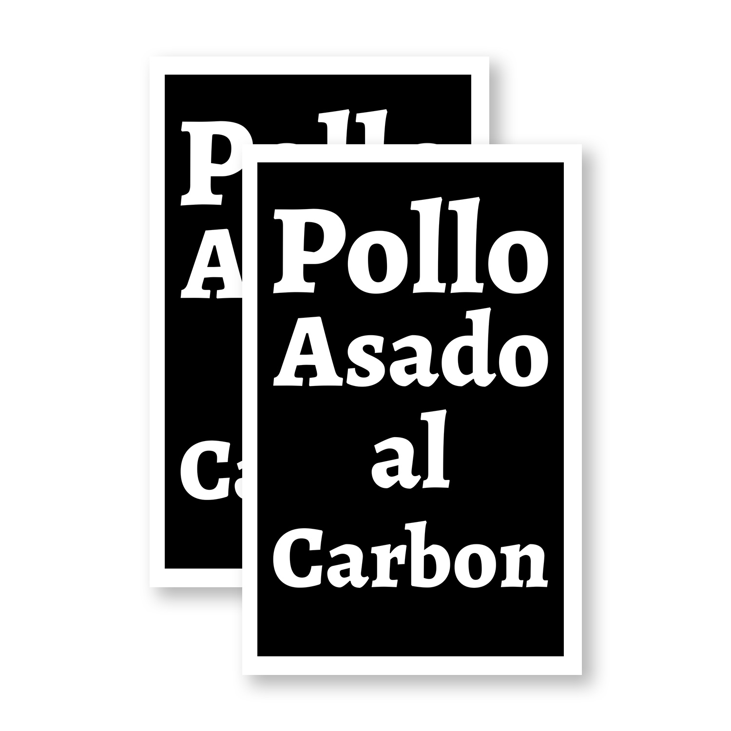 Pollo Asado al Carbon (2-Pack) 24 Inch x 36 Inch Vinyl Decals | Sign ...