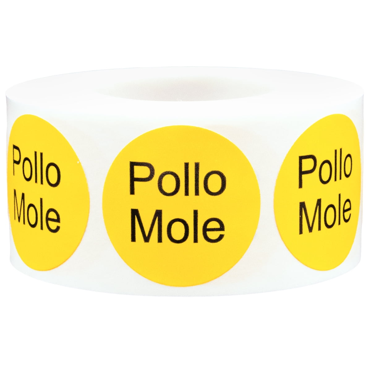 Pollo Mole Yellow Deli Labels | 1 Inch Round - 500 Pack - Walmart.com