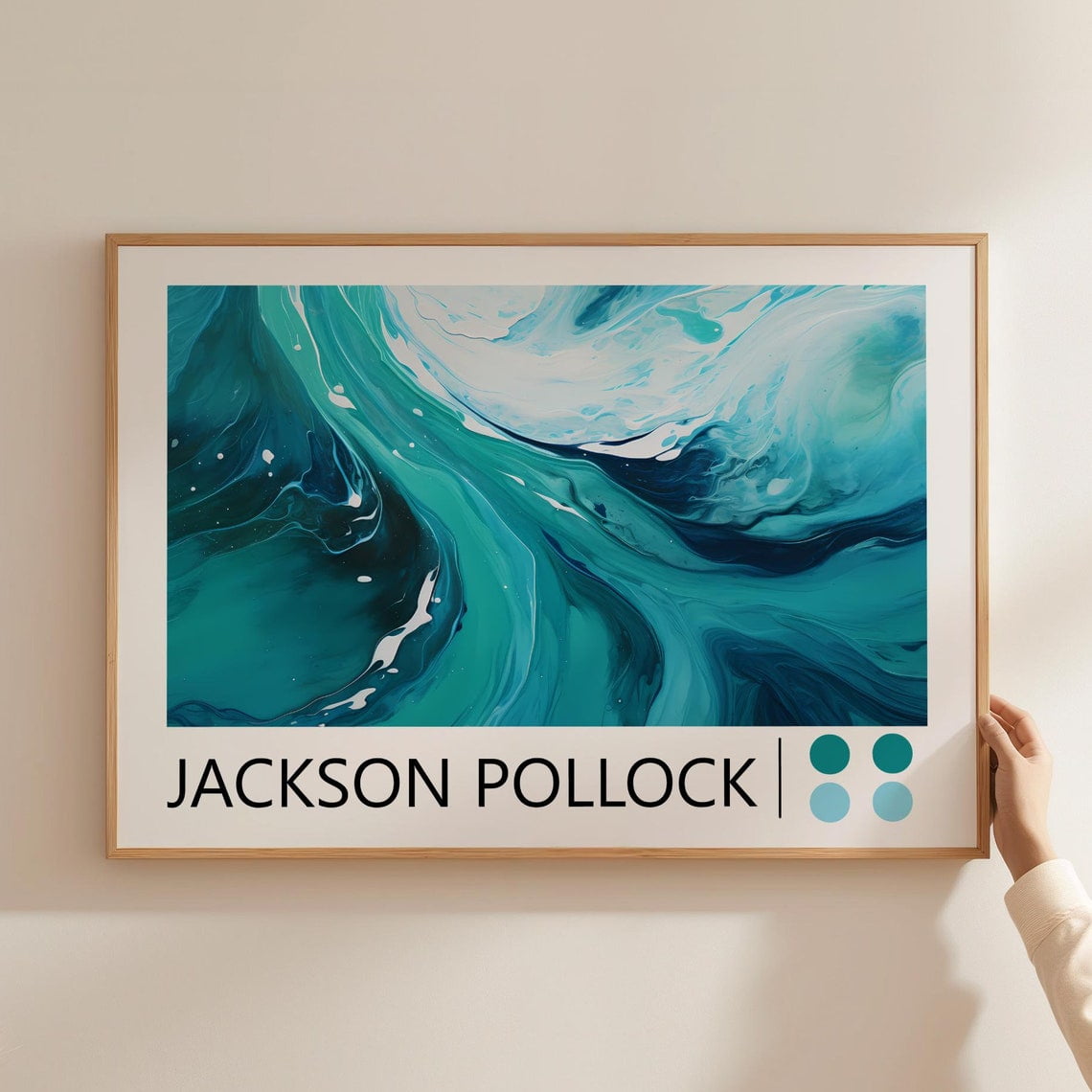 Pollock Poster - Blue Painting, Colorful Wall Art As Pollock Print ...