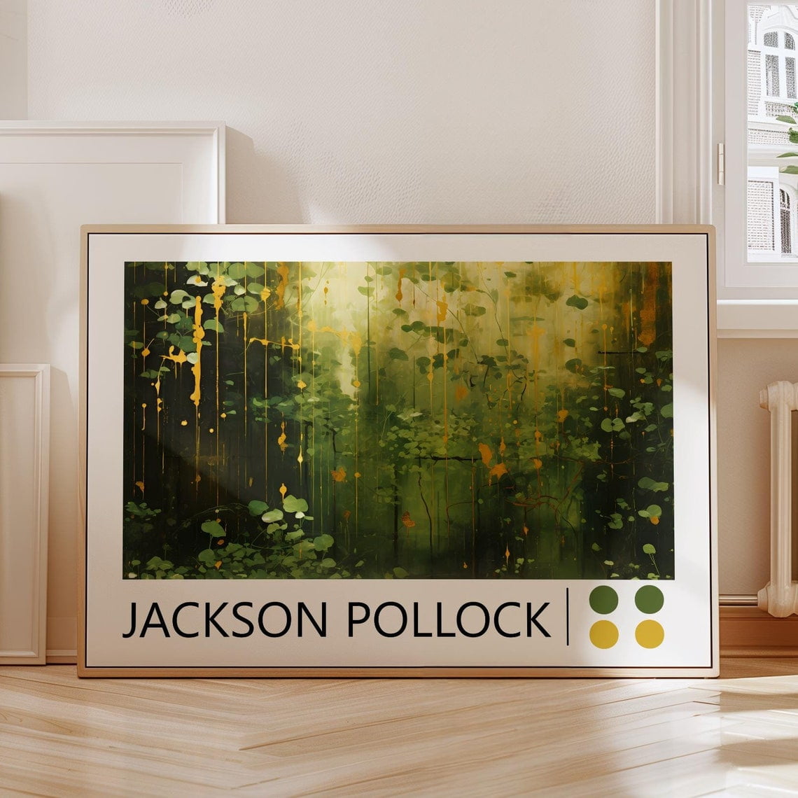 Pollock Poster - Green, Colorful Wall Art As Pollock Print, Abstract ...