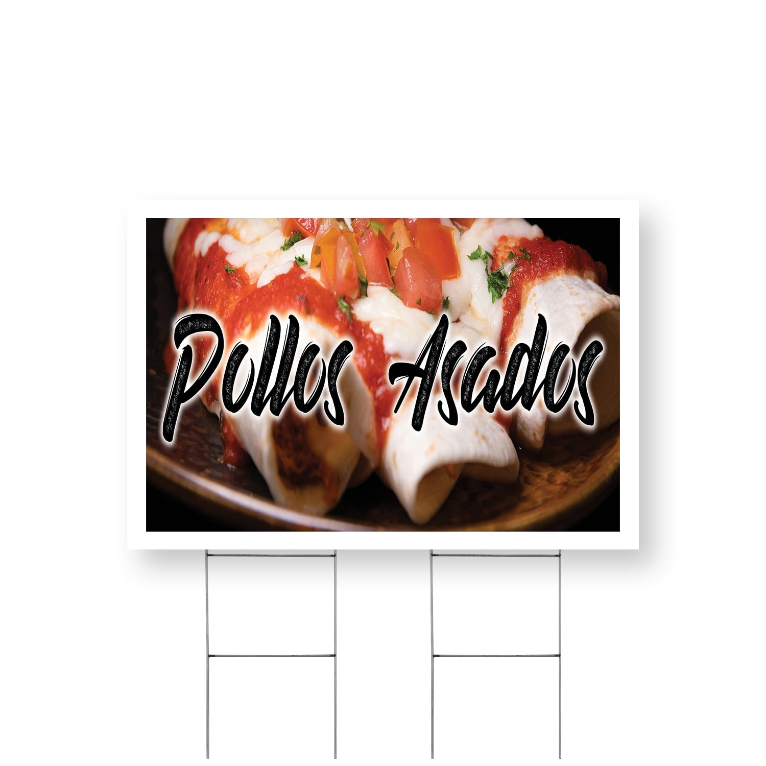 Pollos Asados Yard Sign 24 Inch x 36 Inch Single Sided Weatherproof ...