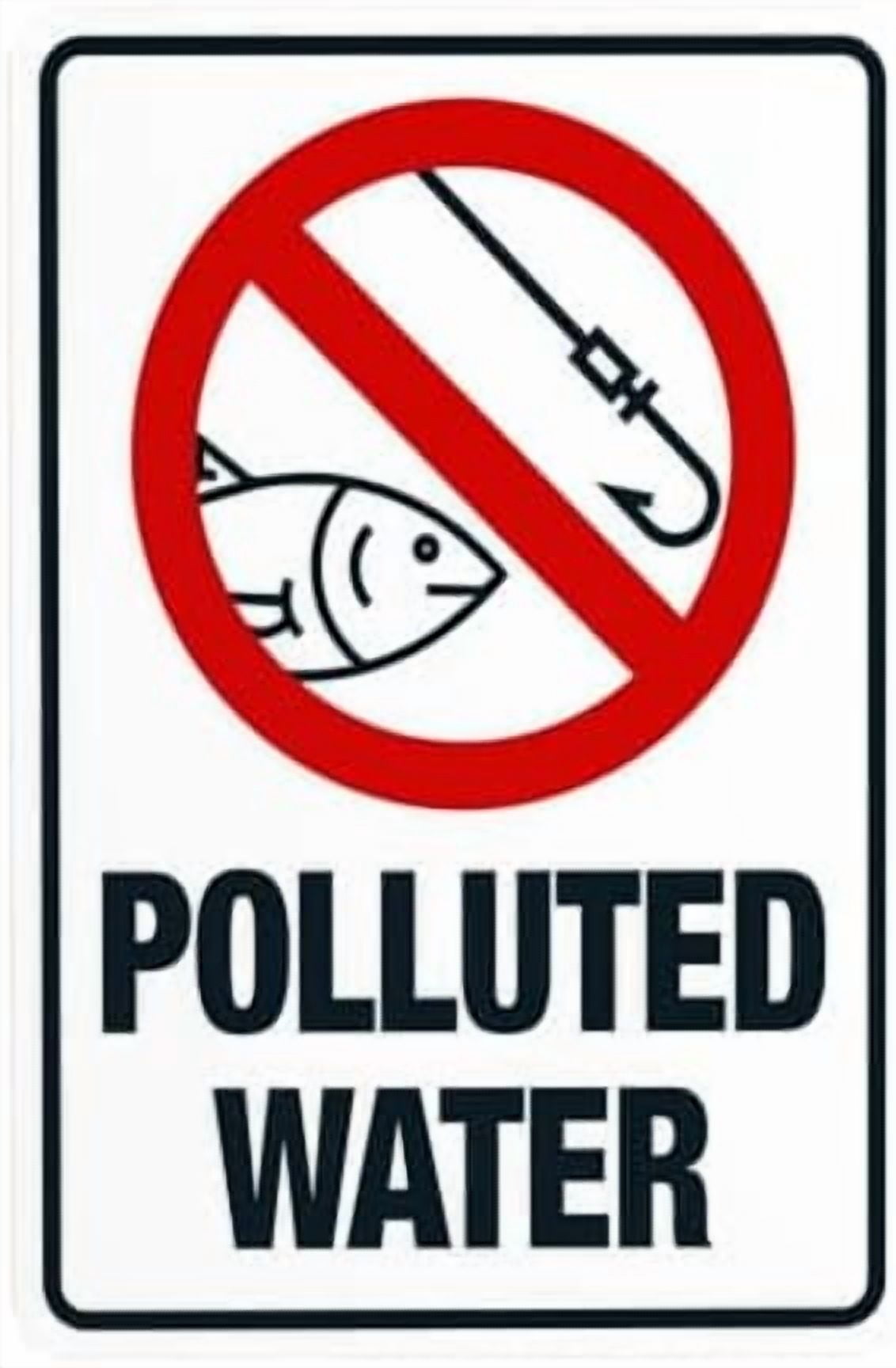 Polluted Water With Graphic Warning Sign, Pool Rules Security Metal ...