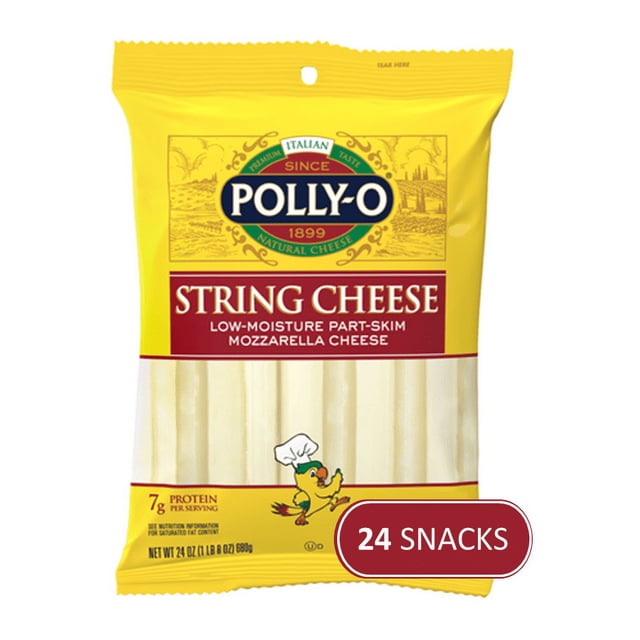 Polly-O String Cheese Mozzarella Cheese Snacks, 24 ct Sticks in Bag ...