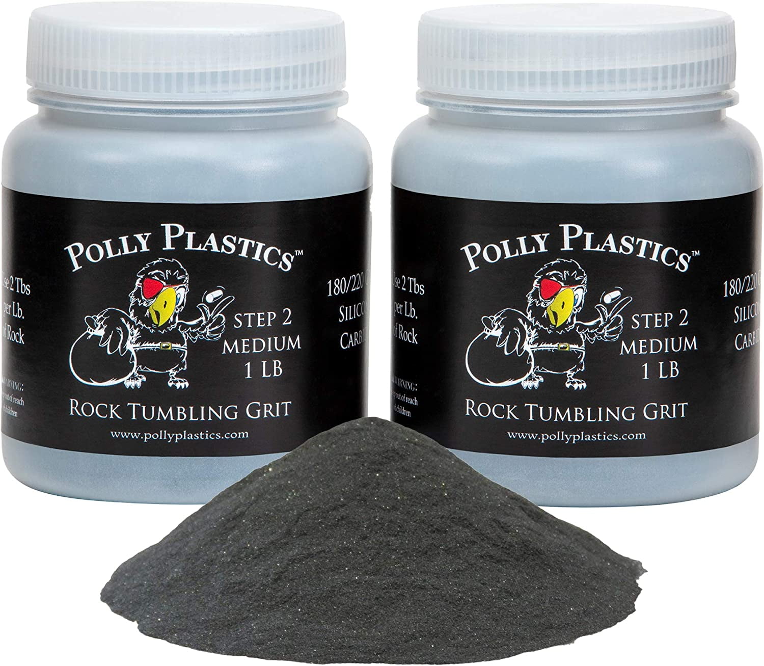 Polly Plastics Rock Tumbler Grit Refill Medium 180/220 Silicon Carbide ...