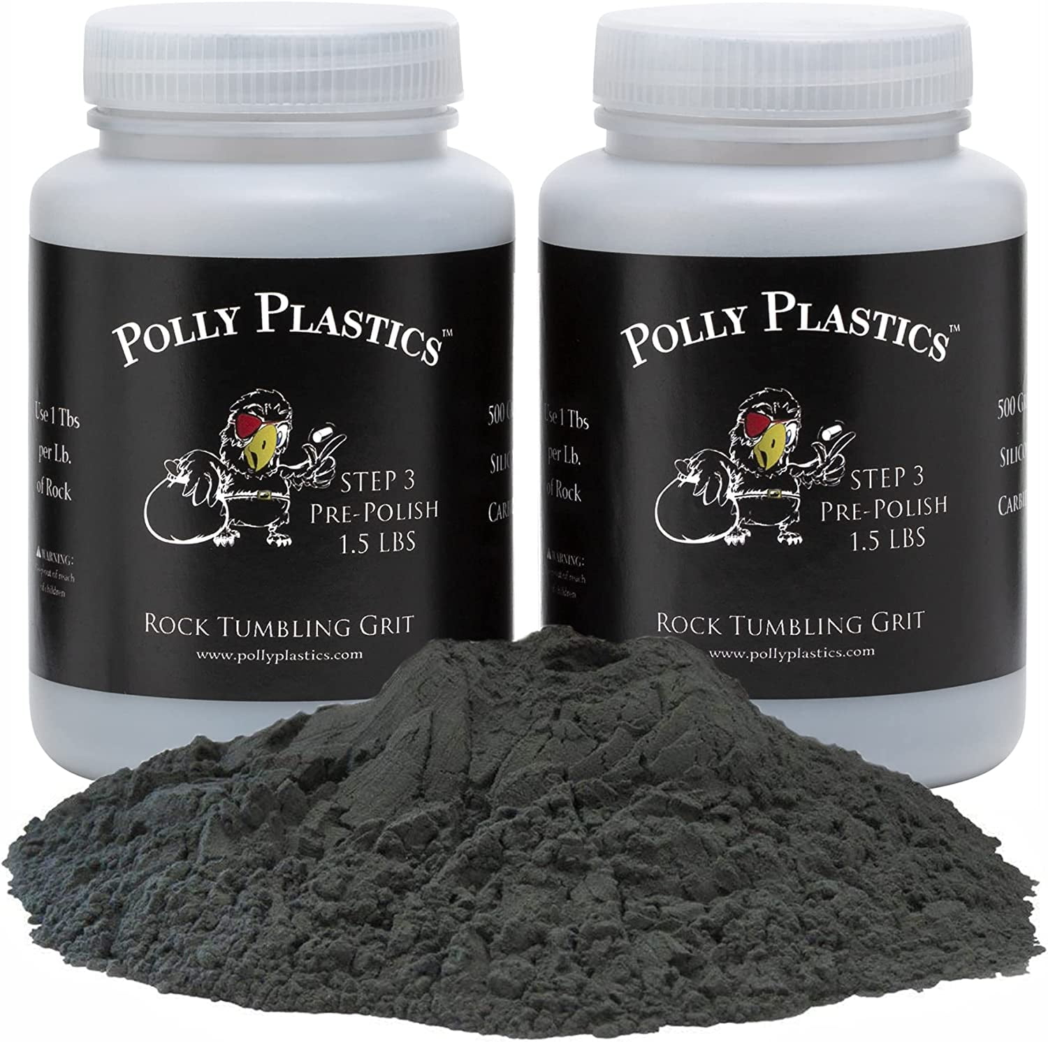 Polly Plastics Rock Tumbler Media Grit Refill, Pre-Polish 500 Silicon ...