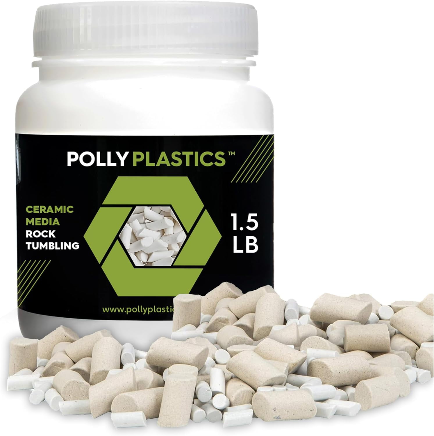 Polly Plastics Rock Tumbling Ceramic Filler Media (Large Cylinder Size ...