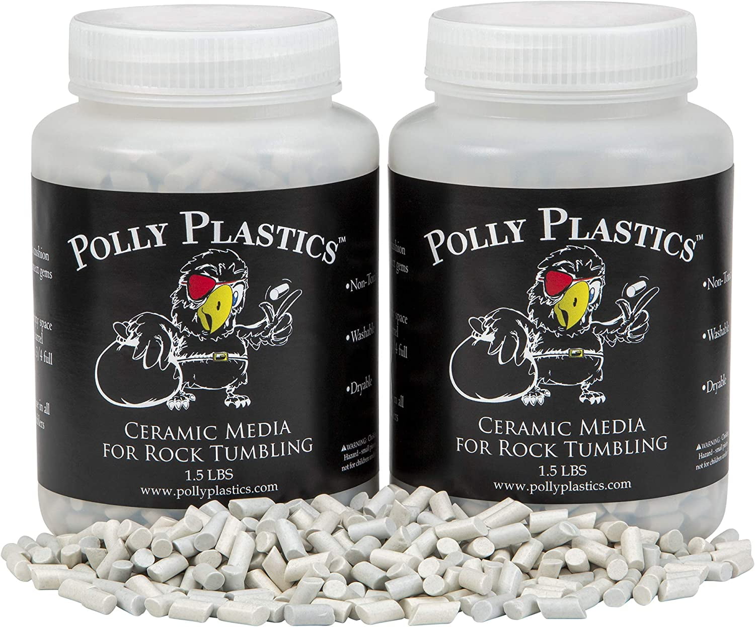 Polly Plastics Rock Tumbling Ceramic Filler Media (Small Cylinder Size ...