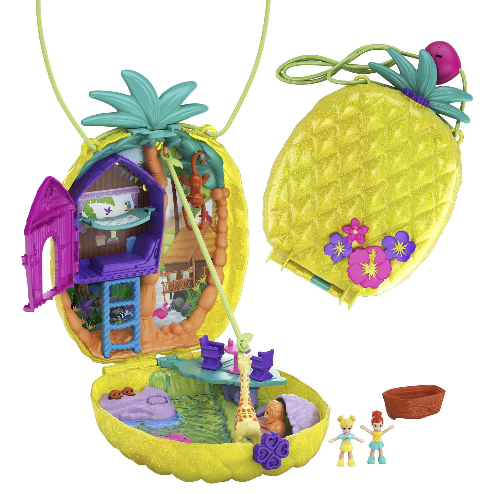 Polly Pocket Tropicool Pineapple Purse Playset with Micro Dolls and ...