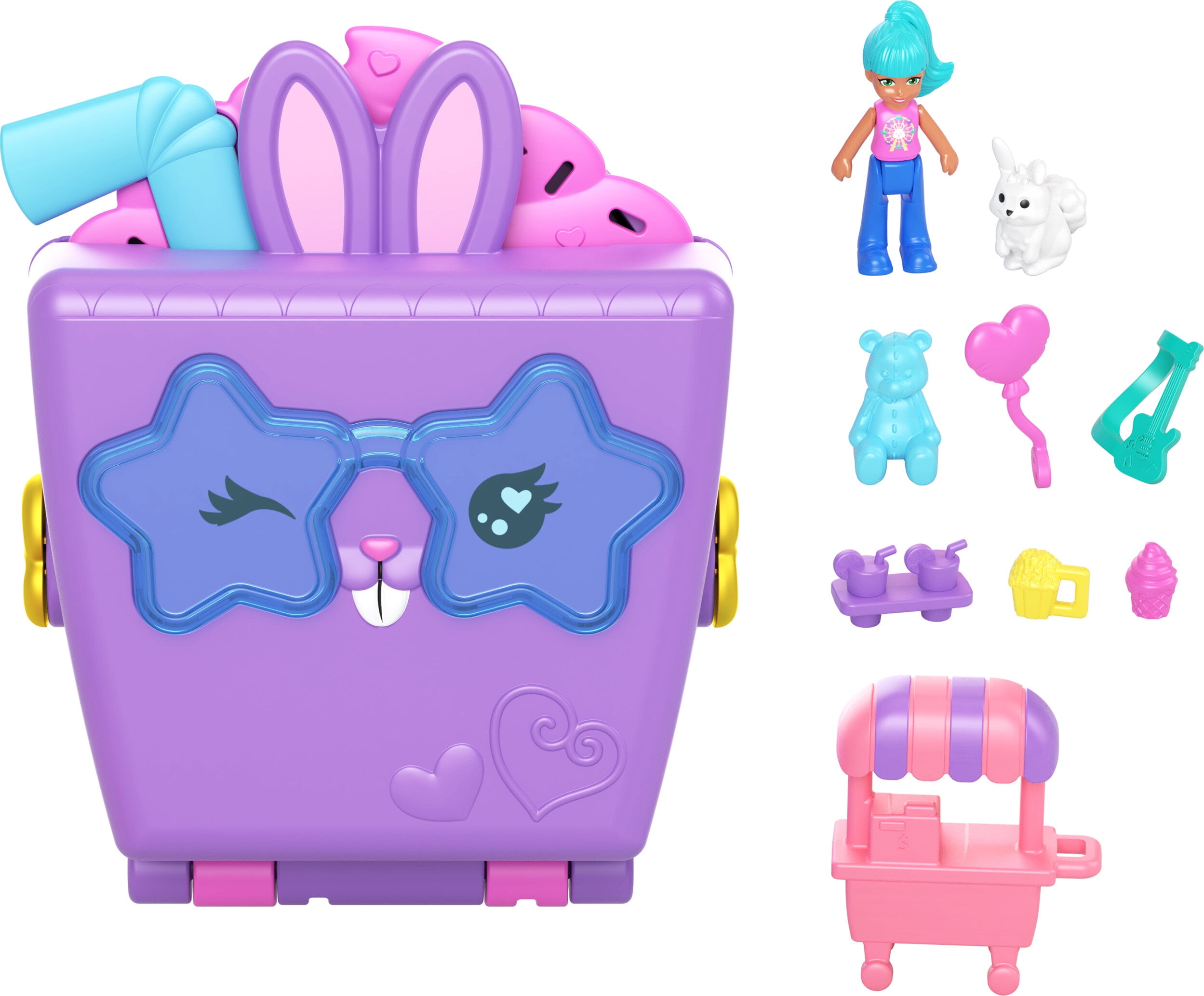 Polly Pocket Bunny Carnival Compact, Mini Playset & Travel Toy with 1 ...