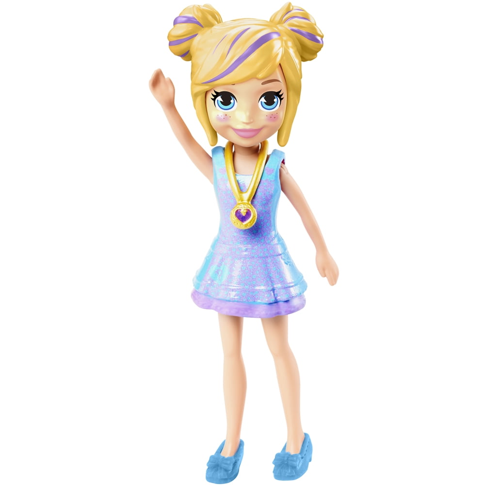 Polly Pocket Collectible Doll ~ Polly Wearing Blue and Purple Dress ...