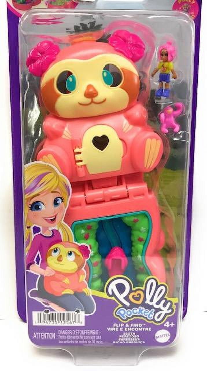 Polly Pocket Flip & Find Sloth Compact - Great Gift for Ages 4 Years ...