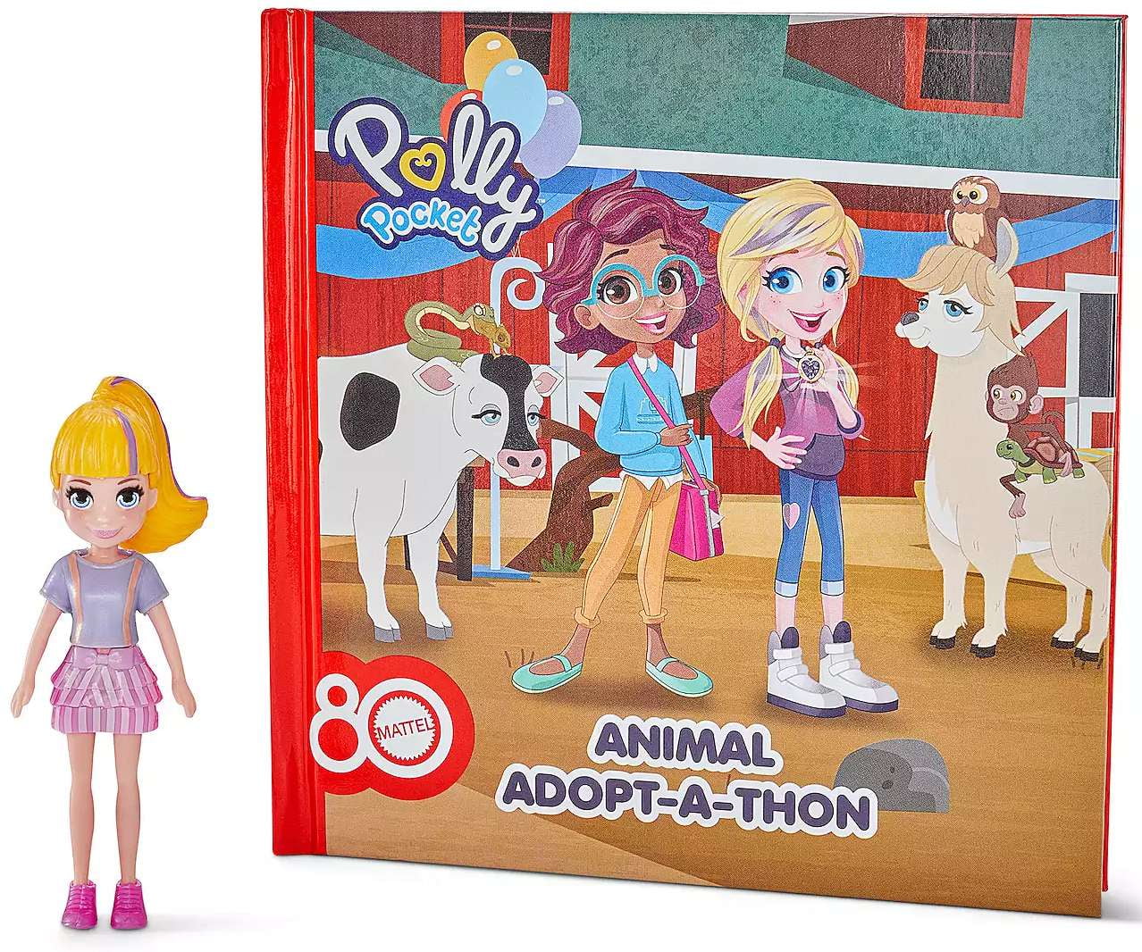 Polly Pocket Mattel 80th Anniversary Animal Adopt-A-Thon Gift Set ...