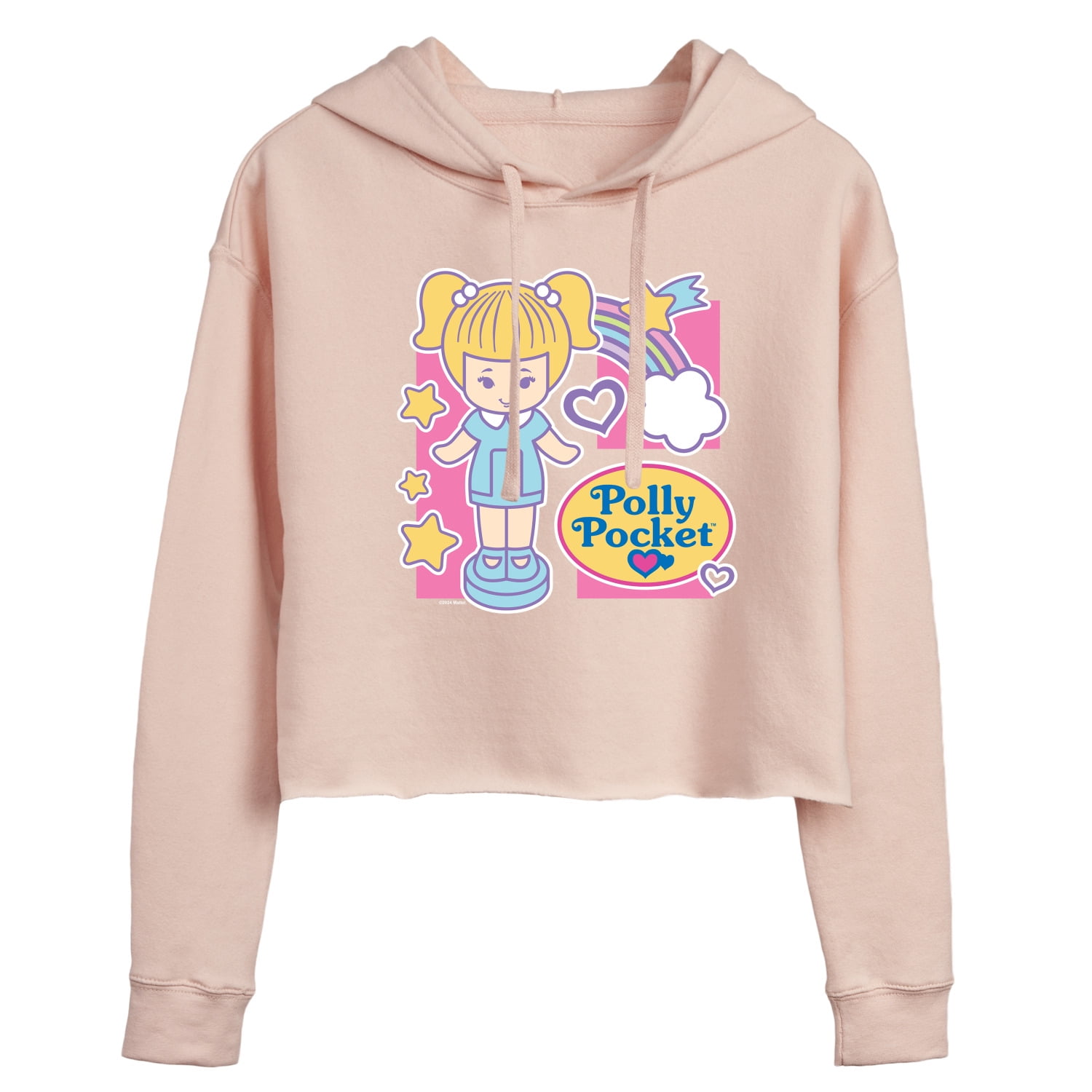 Polly Pocket - Polly Pocket Grid - Junior's Cropped Hoodie - Walmart.com