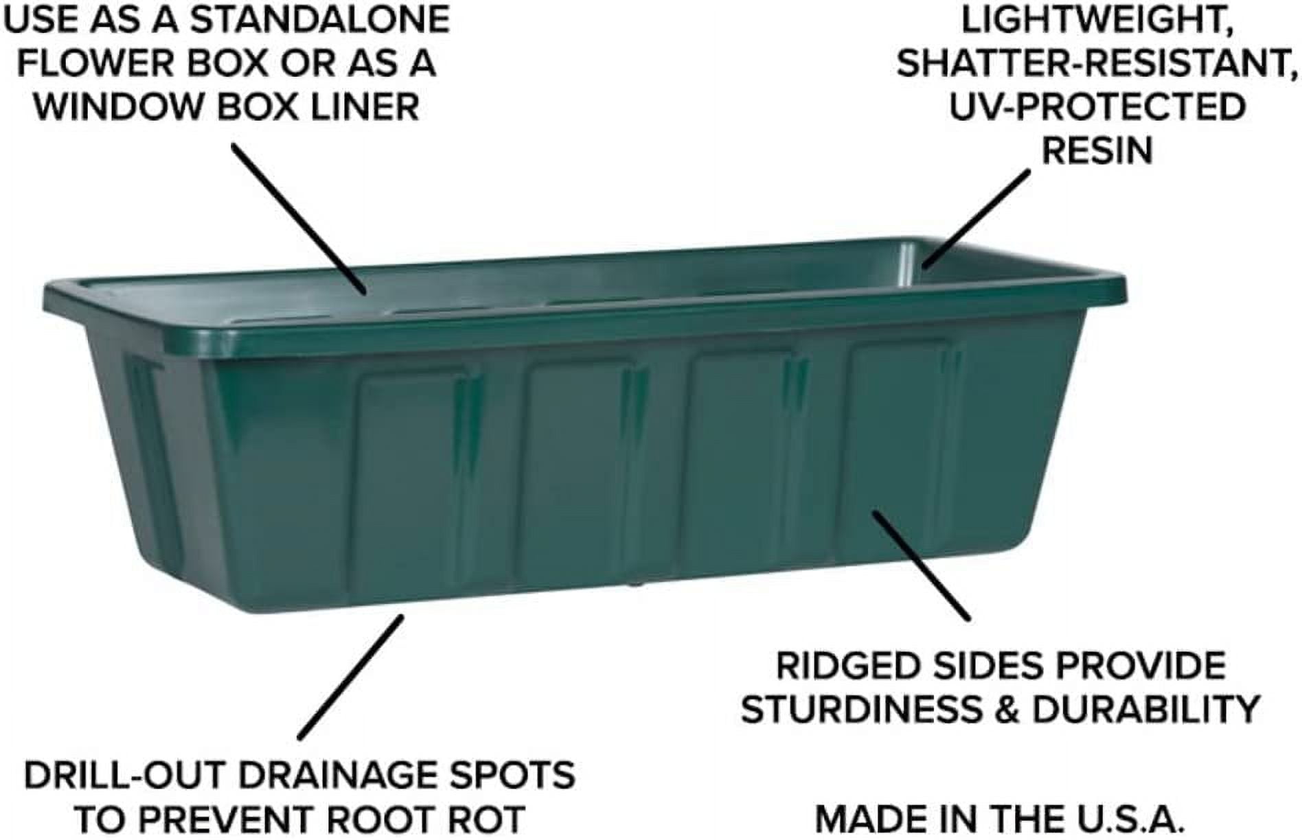 Polly Pro Rectangular Window Box [Set of 2] Color: Dark Green, Size: 5 ...