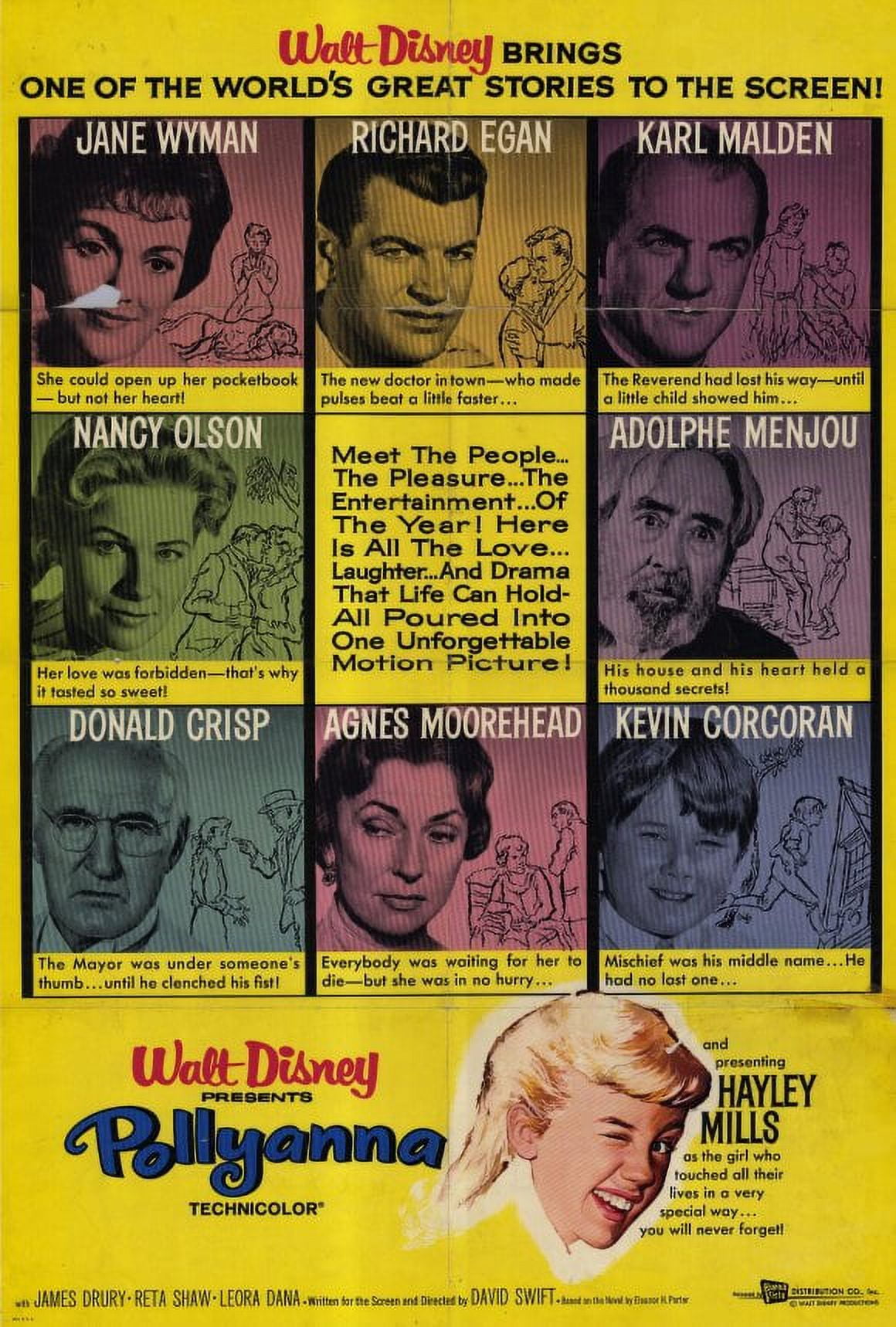 Pollyanna - movie POSTER (Style A) (27" x 40") (1960) - Walmart.com