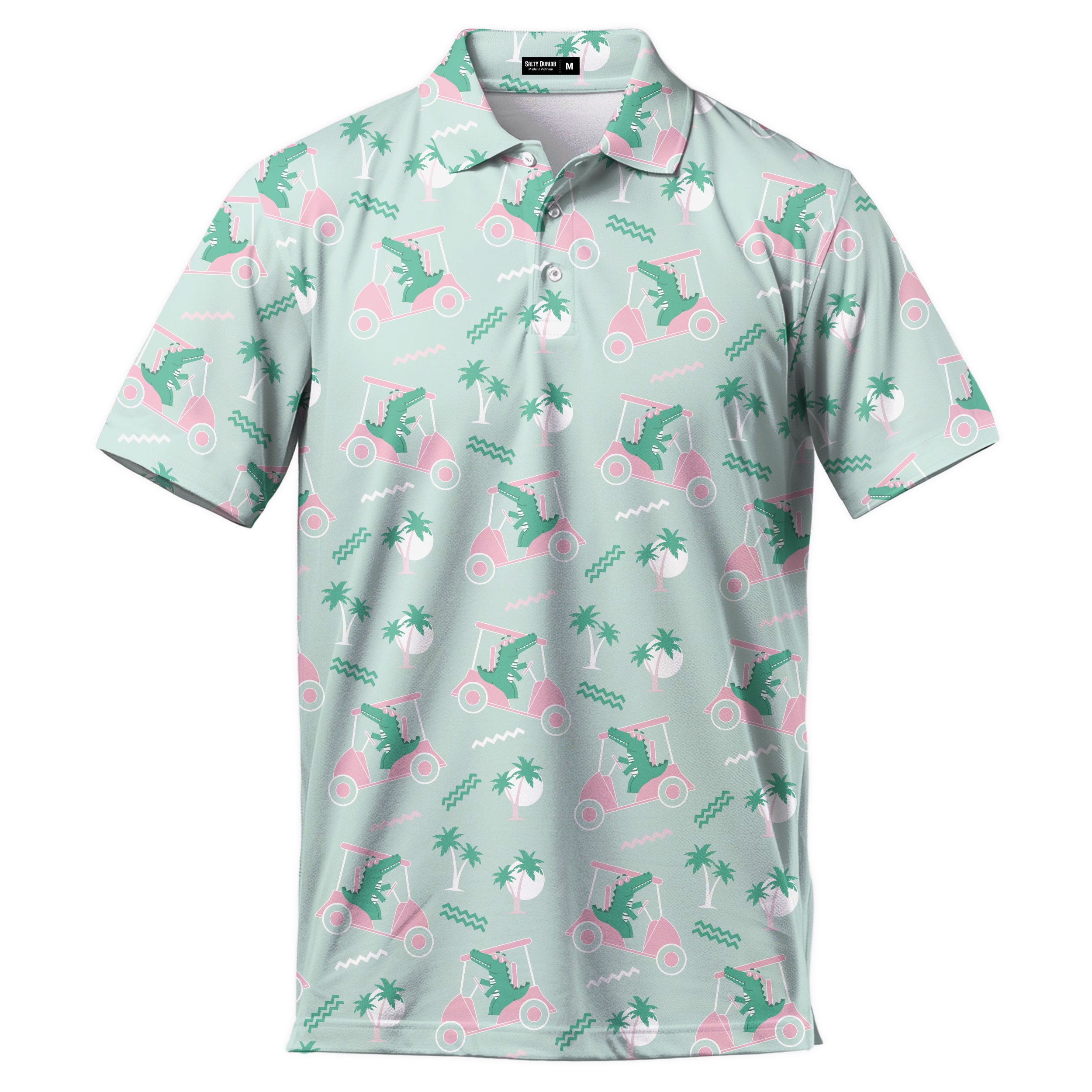 Polo Crocodile Neon Hawaiian Shirts For Men Vacation Aloha Mens Polo ...