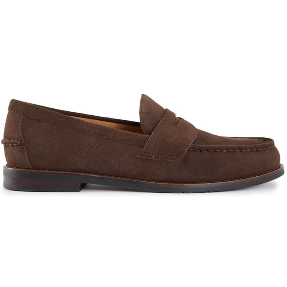 Polo Ralph Lauren Penny Strap Brown Suede Loafers Brown (Men's ...
