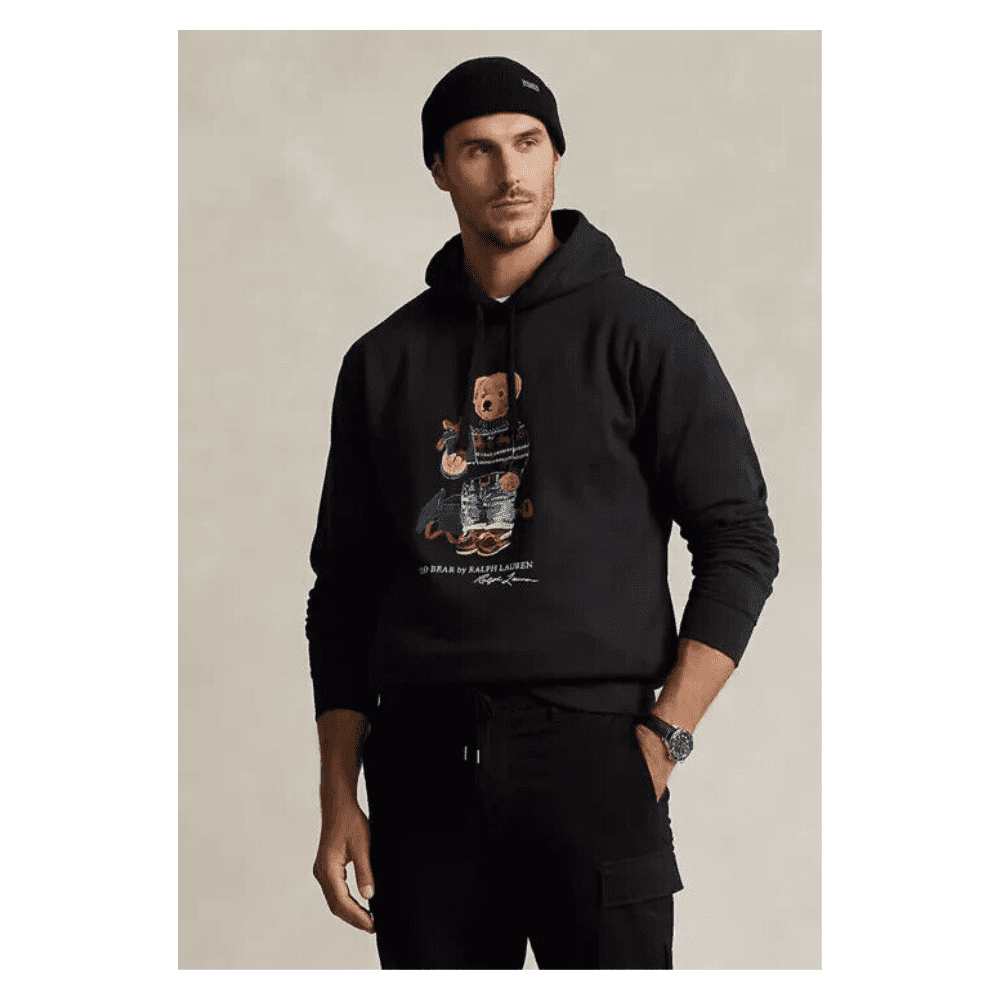 Polo Ralph Lauren Big and Tall Polo Bear Fleece Hoodie, Gray, 2LT ...