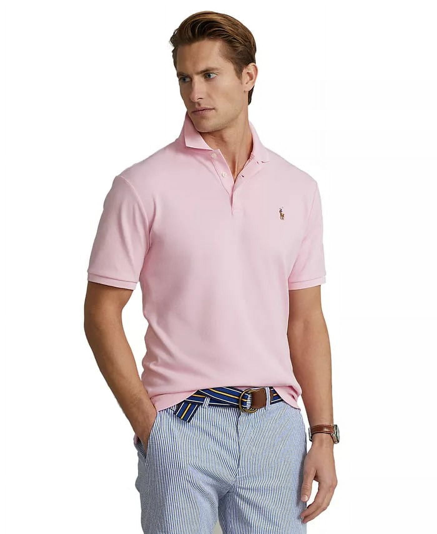 Polo Ralph Lauren CARAMEL PINK Men's Classic Fit Soft Polo Shirt, US ...