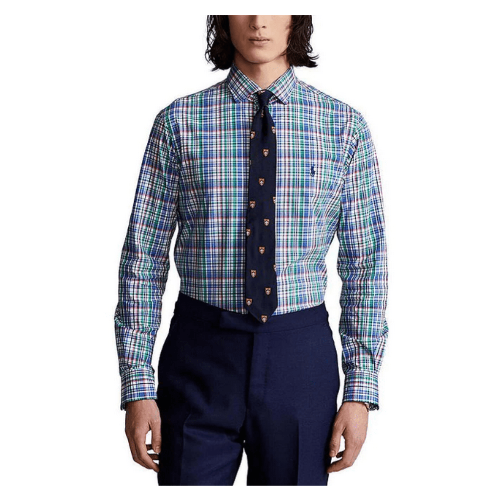 Polo Ralph Lauren Classic Fit Plaid Stretch Poplin Multi-Color Long ...