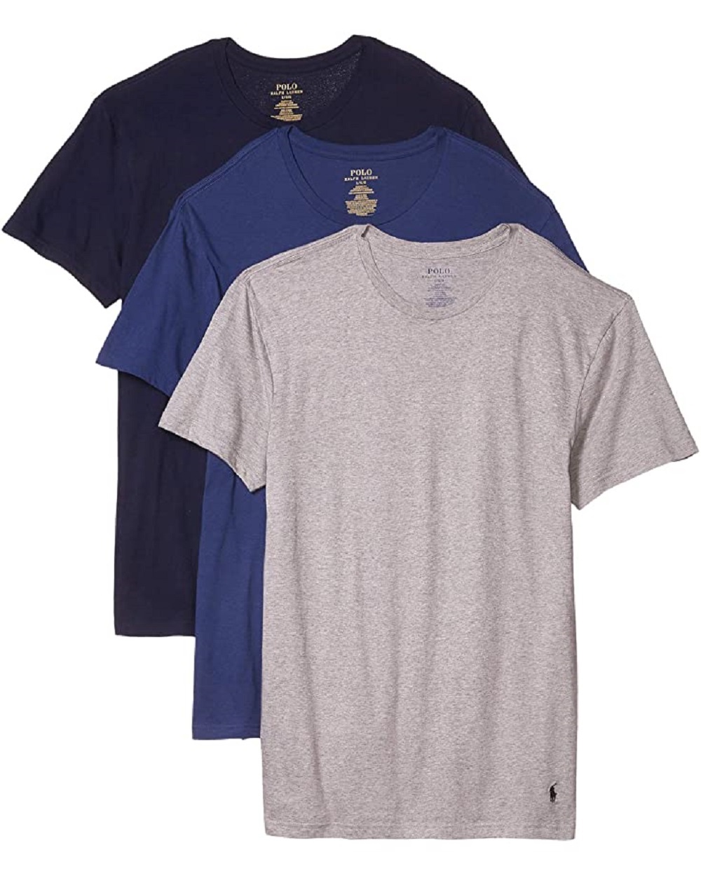 Polo Ralph Lauren Classic Fit w/Wicking 3-Pack Crews Harbor Island Blue ...