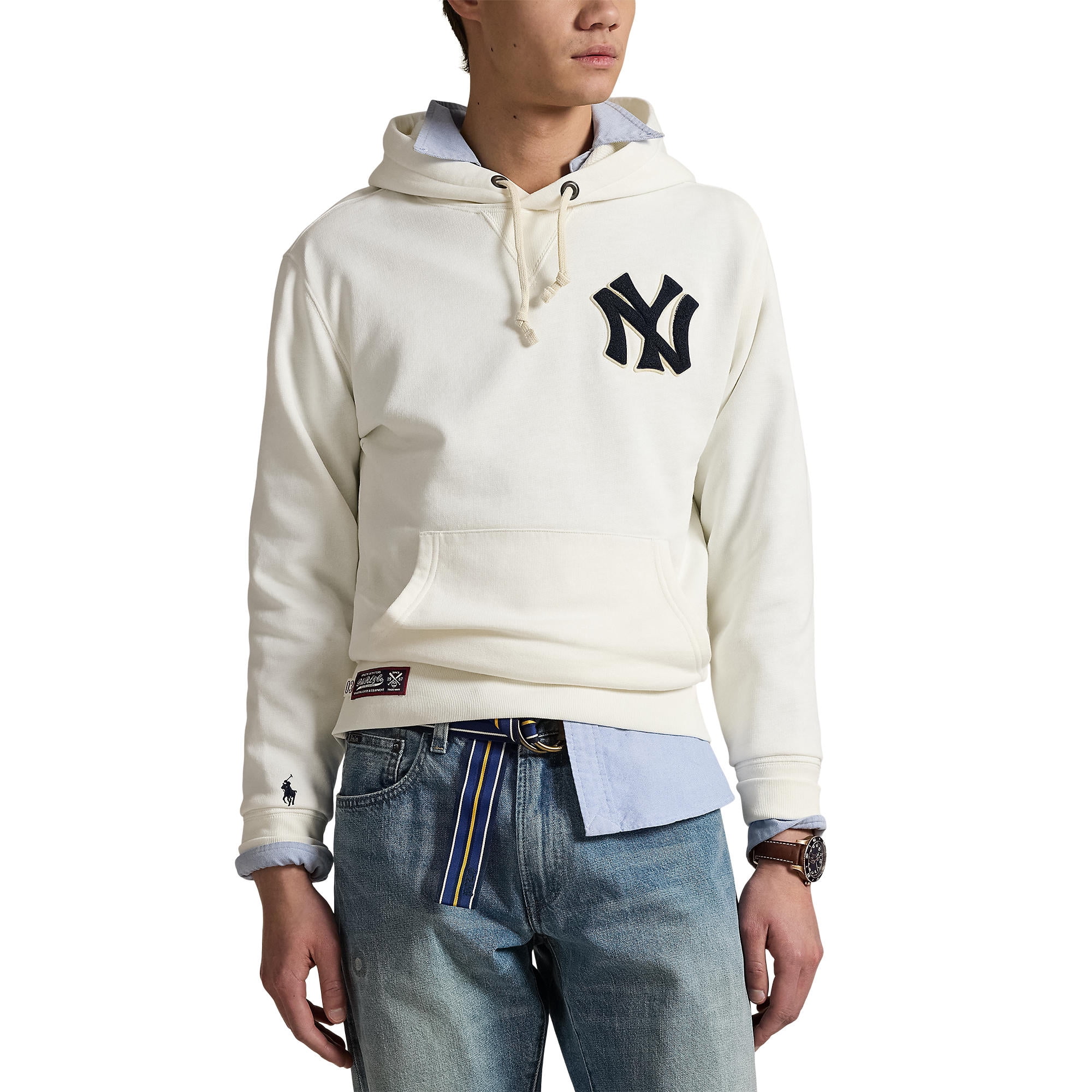 Polo Ralph Lauren Cream Yankees Fleece Hoodie - Walmart.com