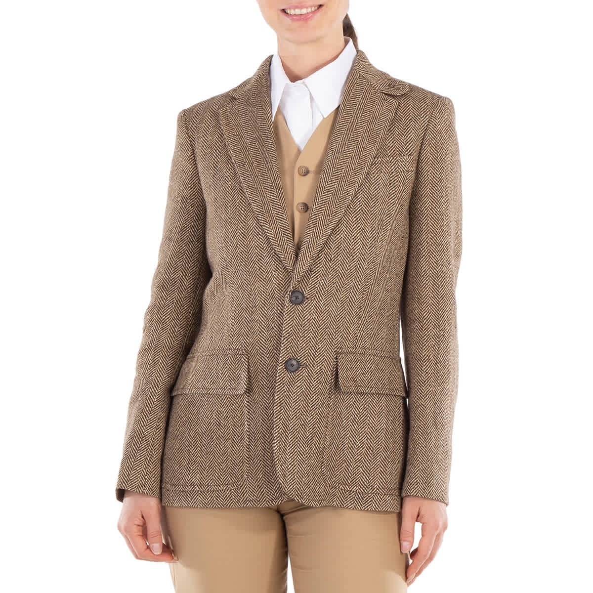 Polo Ralph Lauren Female Heritage Single Breasted Blazer Brown Sizes US ...