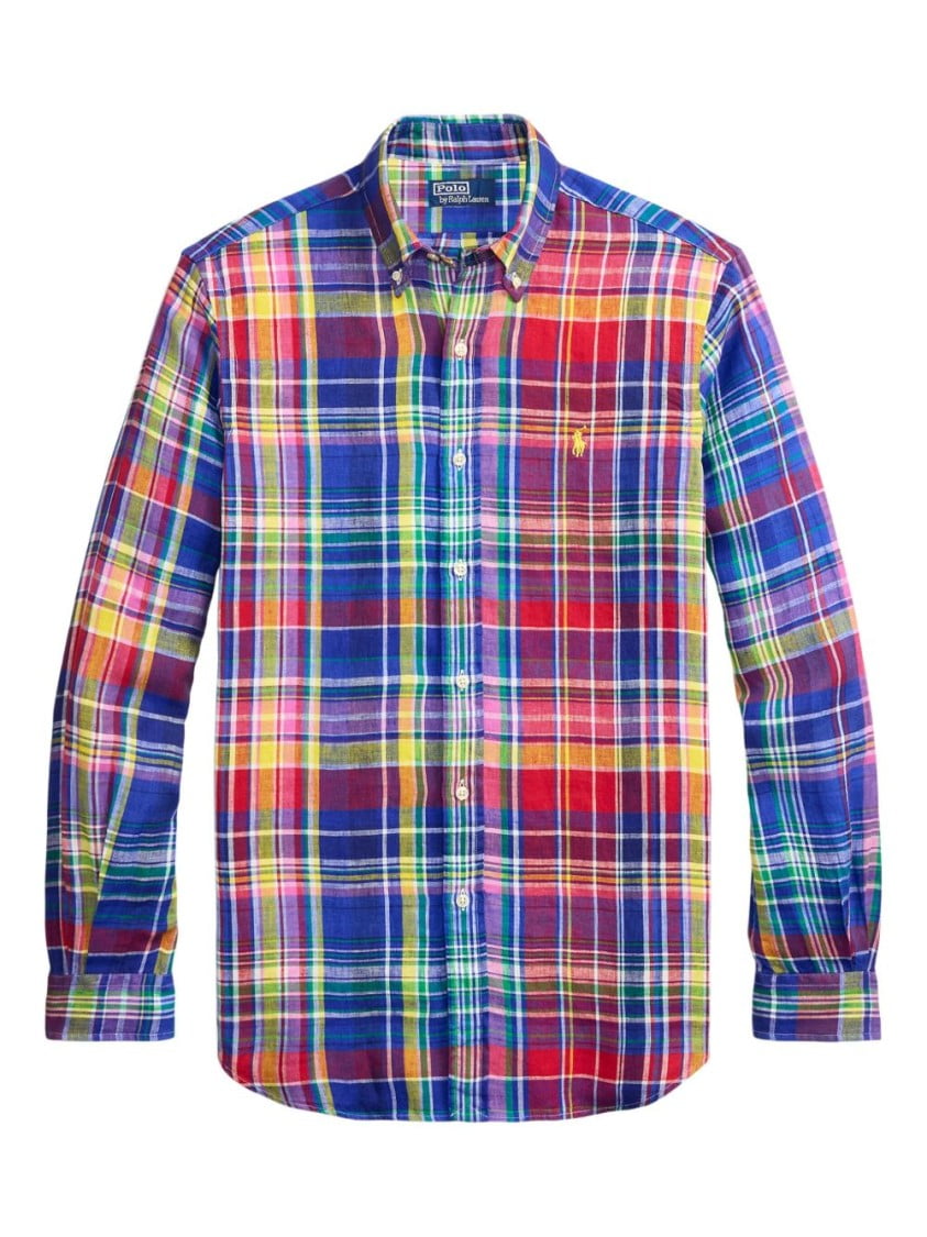 Polo Ralph Lauren Long-Sleeved Check Pattern Shirt With Polo Pony Motif ...