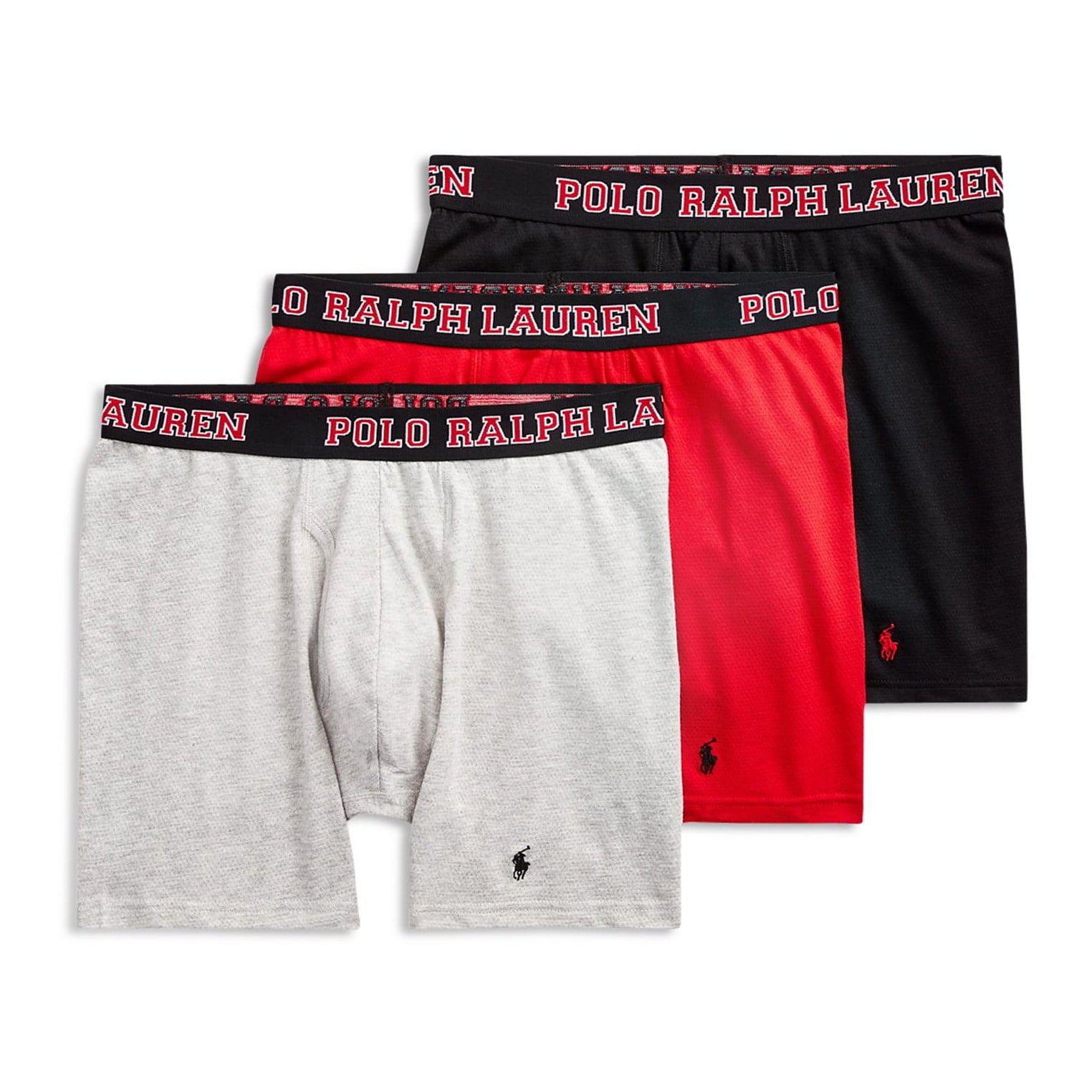 Polo Ralph Lauren Men's 3-Pack Breathable Wicking Boxer Briefs (Large ...