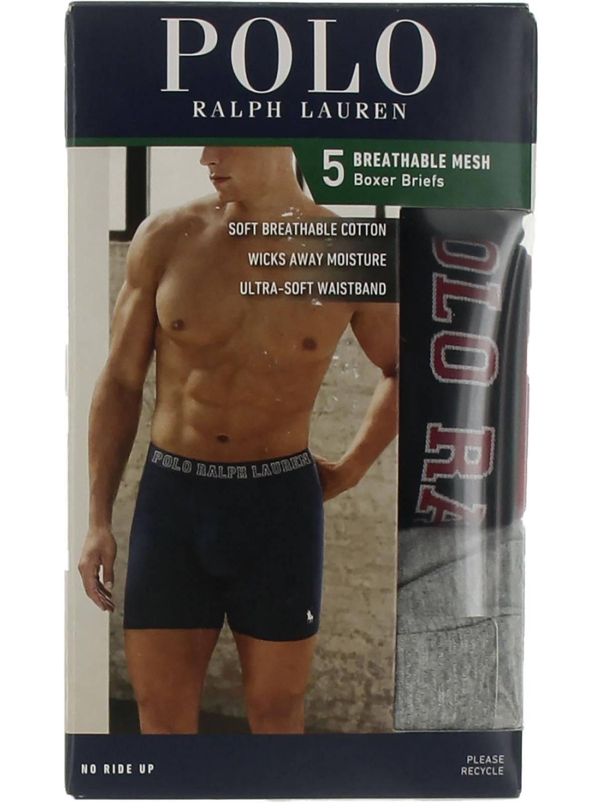Polo Ralph Lauren Mens 5-Pack Moisture Wicking Boxer Briefs - Walmart.com
