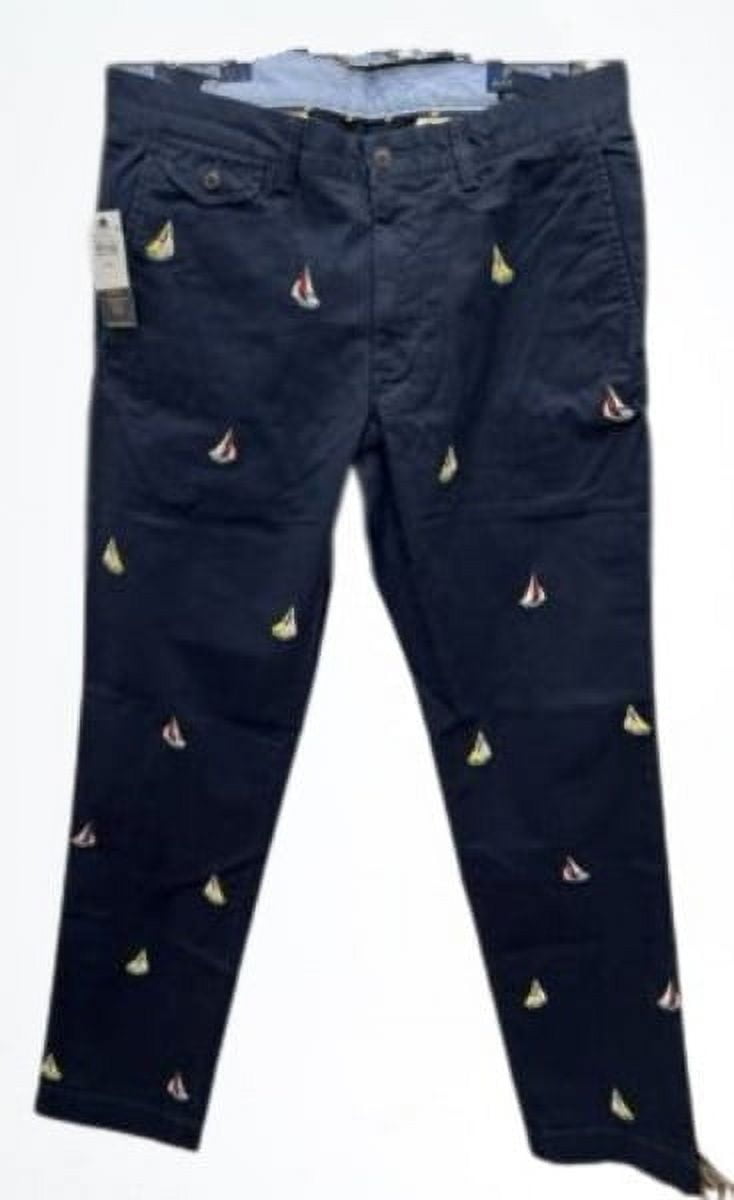 Polo Ralph Lauren Men's Blue Embroidered Sailing Boats Chino Pants ...