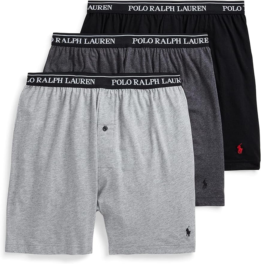 Polo Ralph Lauren Men's Classic Fit with Wicking Knit Boxers 3 Pack ...