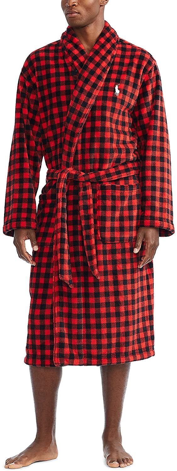Polo Ralph Lauren Men's Microfiber Plush Long Sleeve Shawl Collar Robe ...