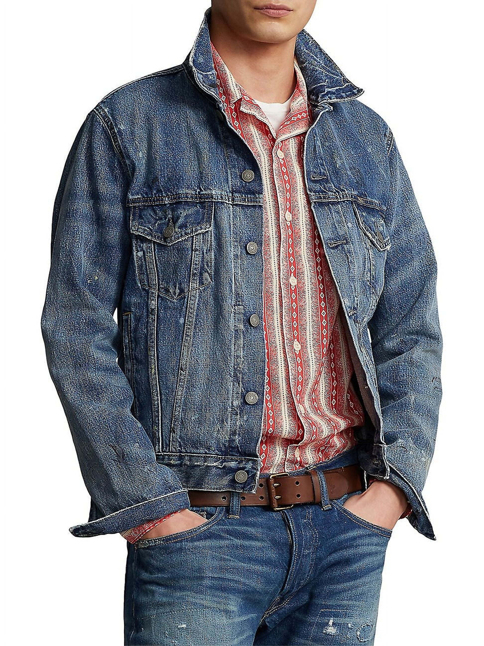 Polo Ralph Lauren Men's Paint-Splatter Denim Trucker Jacket Blue Size S - Walmart.com