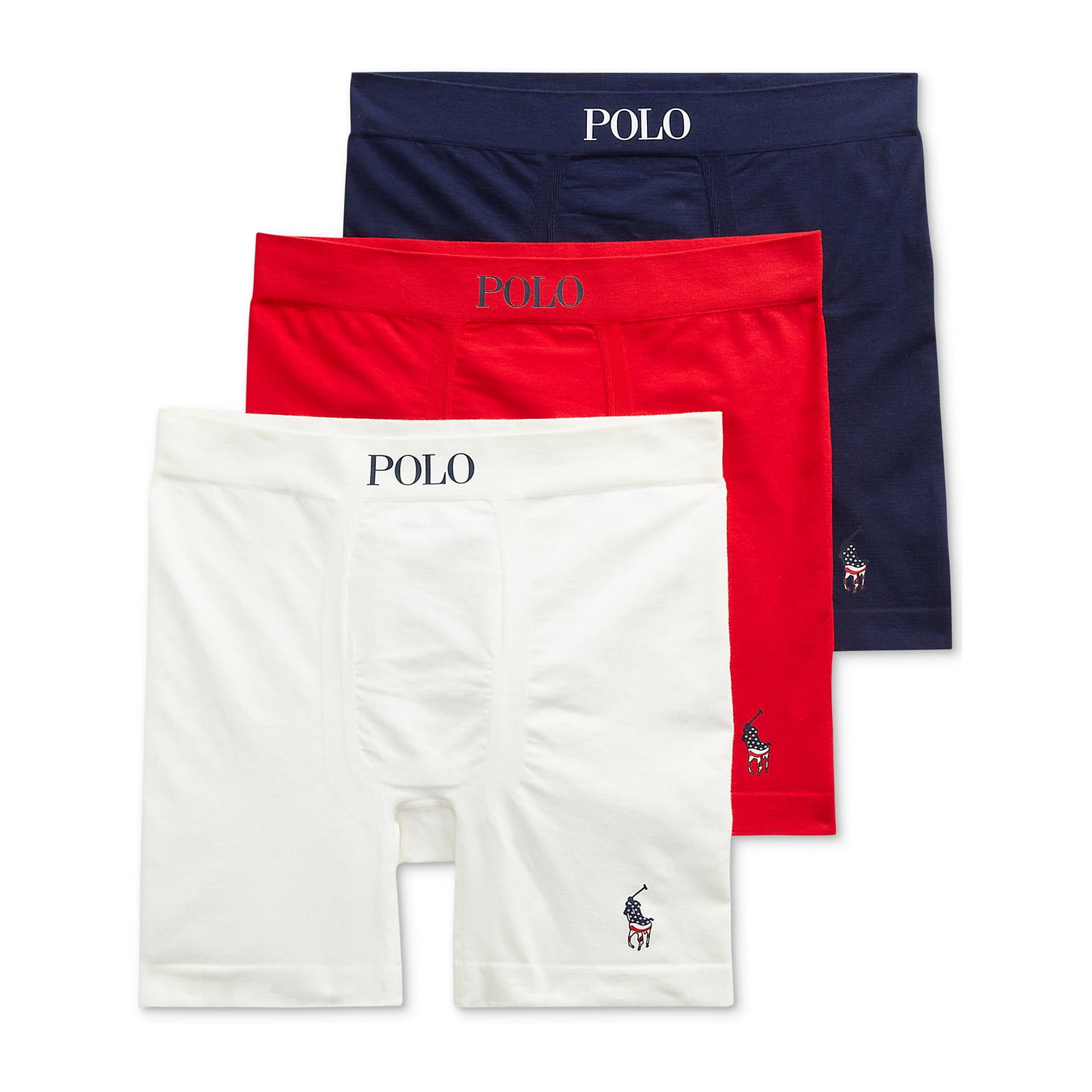 Polo Ralph Lauren Mens 3 Pack Seamless Four-way Stretch Boxer Briefs ...