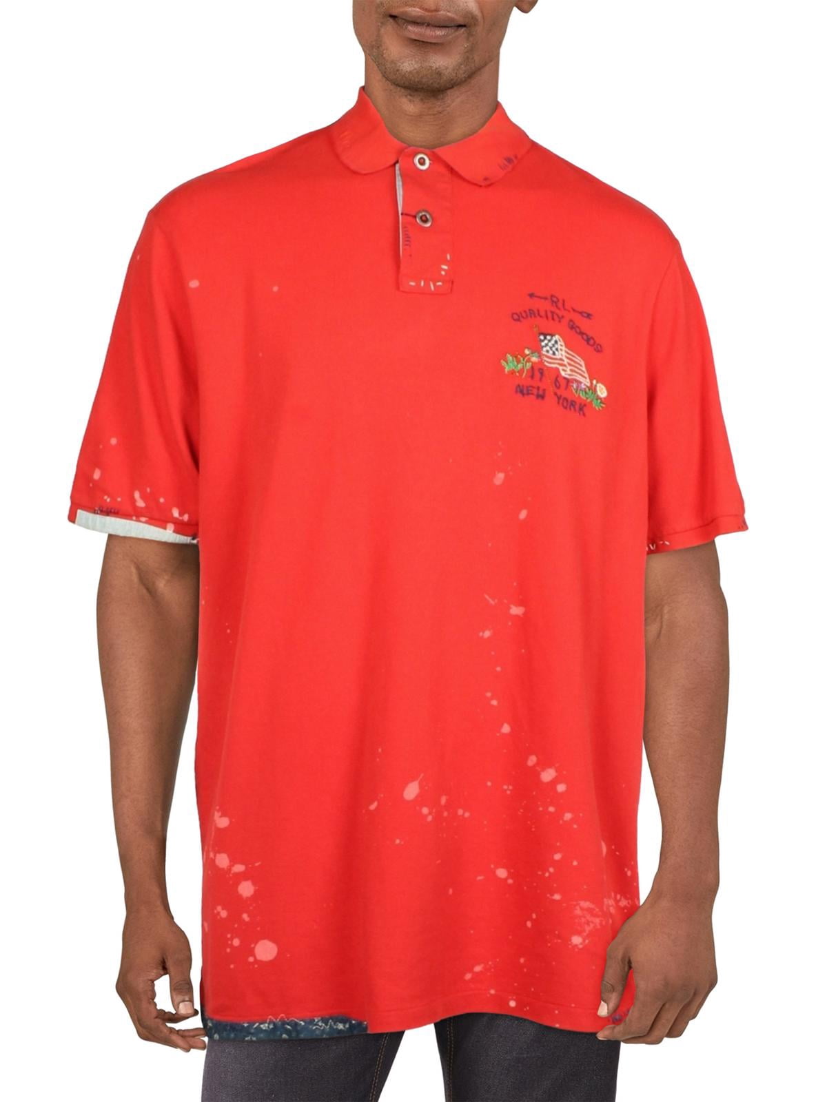 Polo Ralph Lauren Mens Classic Fit Paint Splatter Polo - Walmart.com