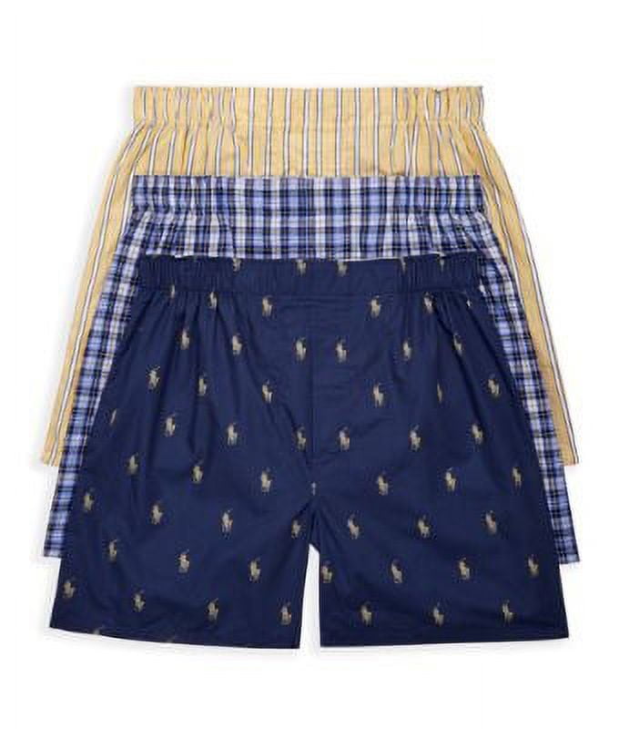 Polo Ralph Lauren Mens Classic Fit Woven Cotton Boxers 3-Pack Style ...
