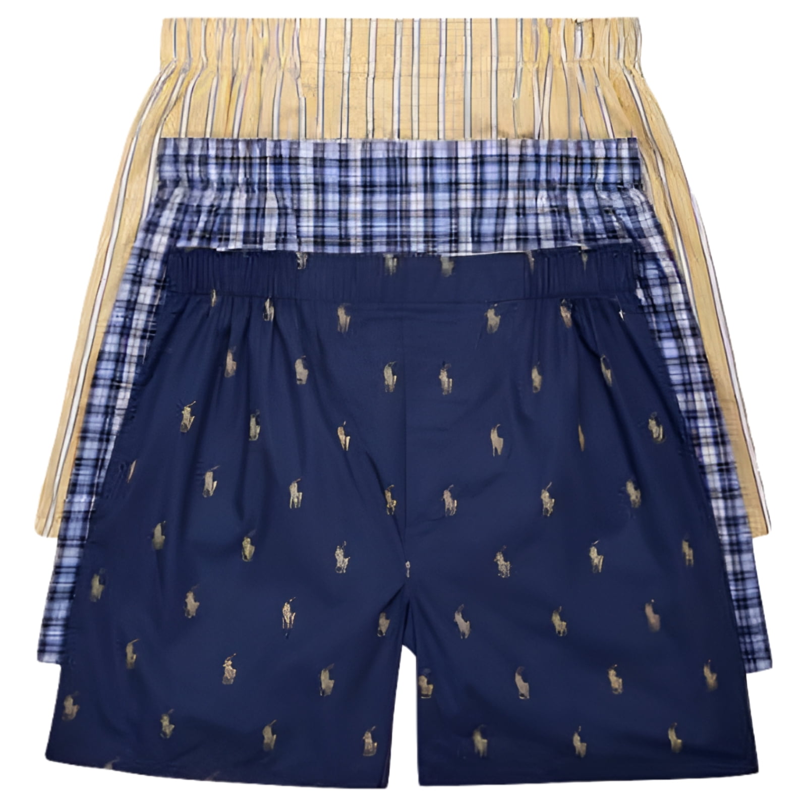 Polo Ralph Lauren Mens Classic Fit Woven Cotton Boxers 3-Pack Style ...