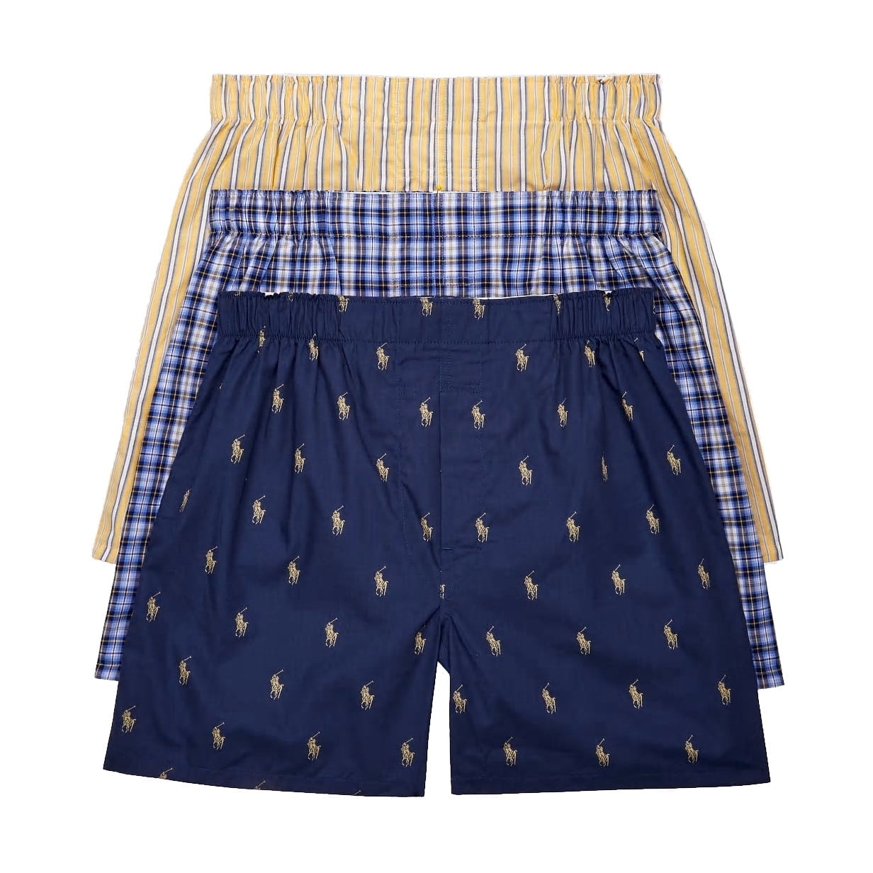 Polo Ralph Lauren Mens Classic Fit Woven Cotton Boxers (Small, Navy ...