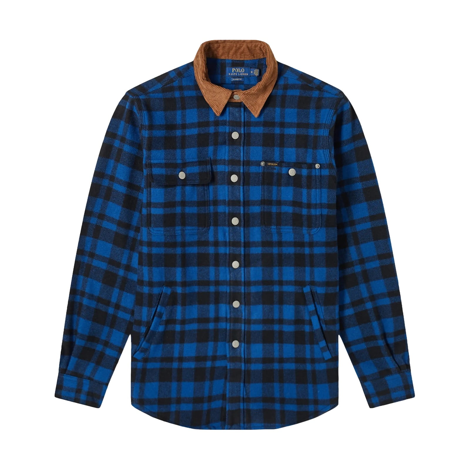Polo Ralph Lauren Mens Plaid Flannel Western Shirt Jacket (XLarge, Blue ...
