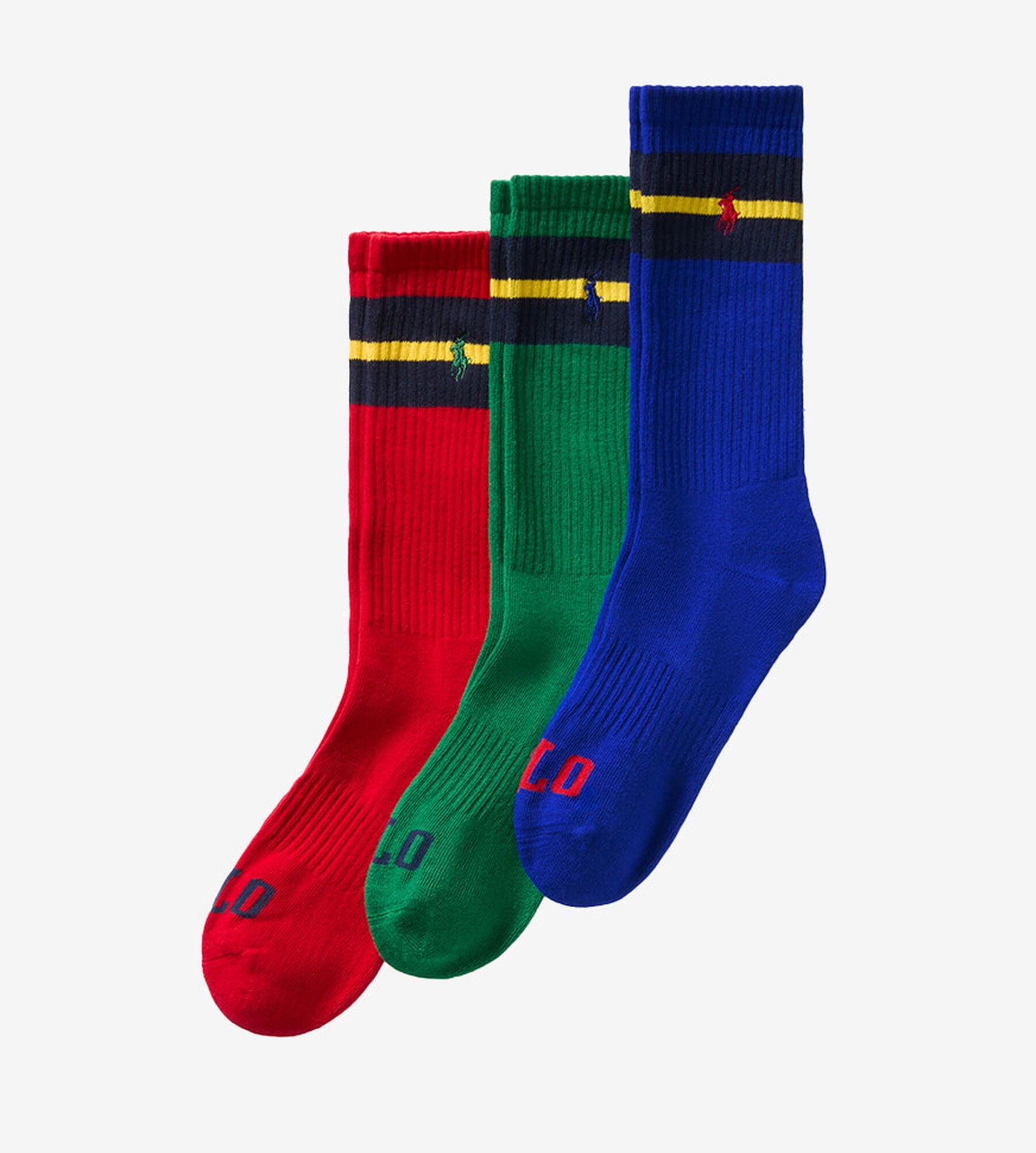Polo Ralph Lauren Mens Socks Vintage Stripe Crew Sock - 3 Pack - Red ...