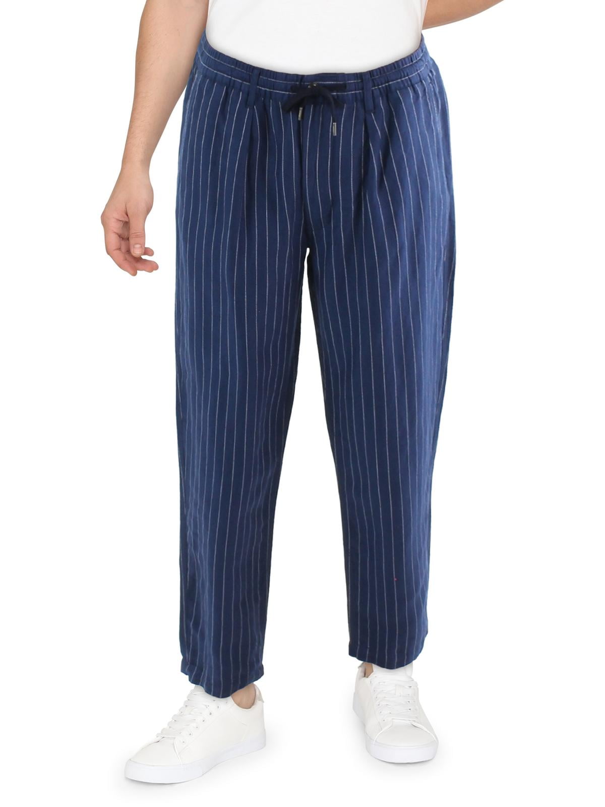Polo Ralph Lauren Mens Striped Linen Straight Leg Pants Polo Ralph Lauren Mens Striped Linen Straight Leg Pants