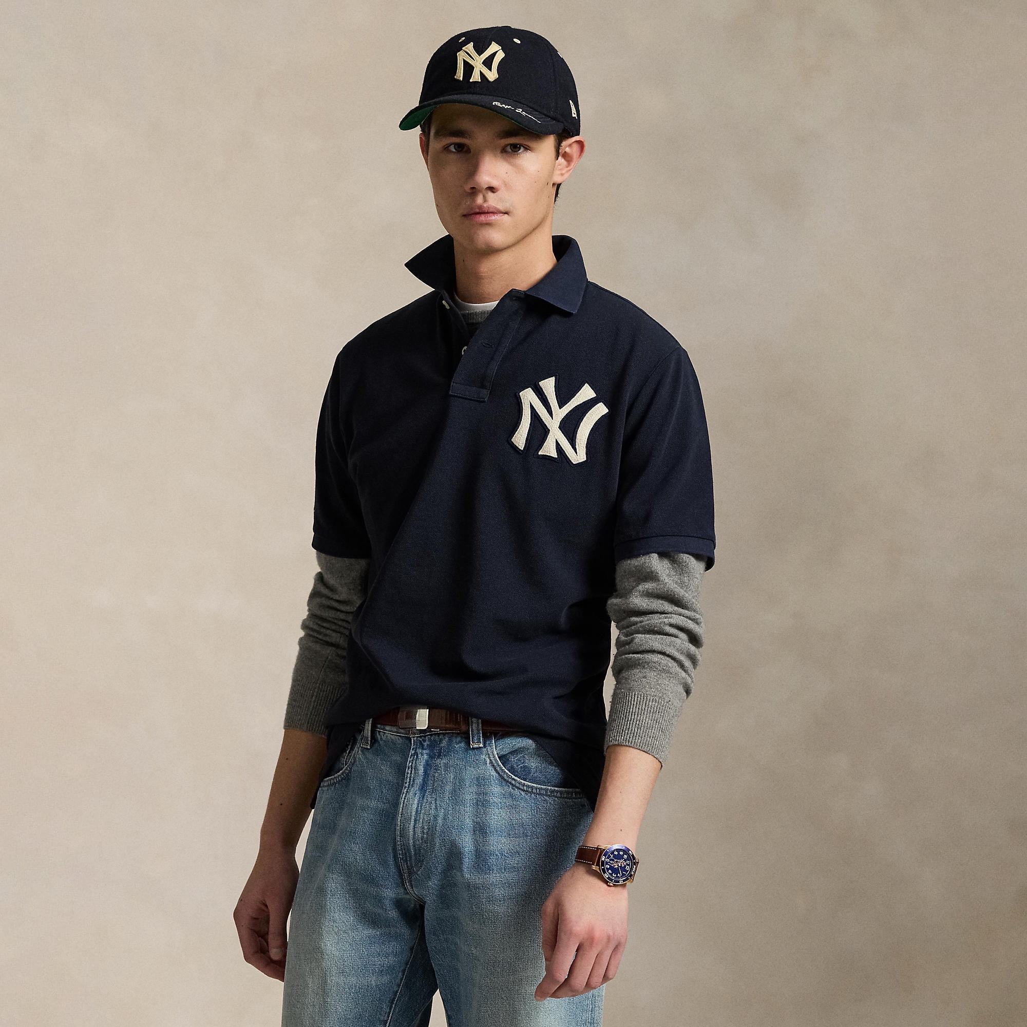 Polo Ralph Lauren Navy Yankees Polo Shirt - Walmart.com